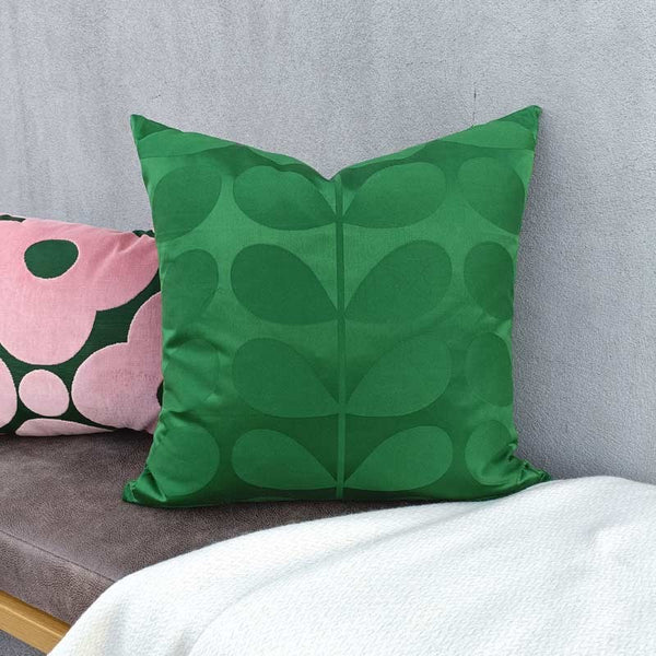 Jacquard Stem Cushion Cover 50cm in jade - Bolt of Cloth