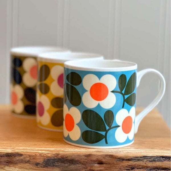 Floret Mug 350ml in turquoise - Bolt of Cloth