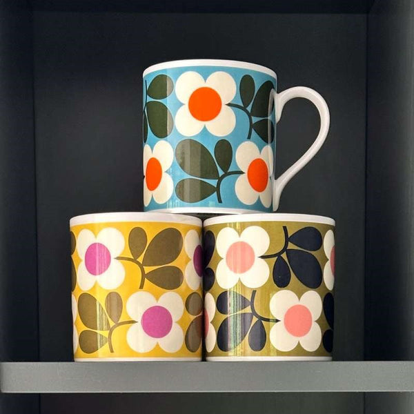 Floret Mug 350ml in green - Bolt of Cloth