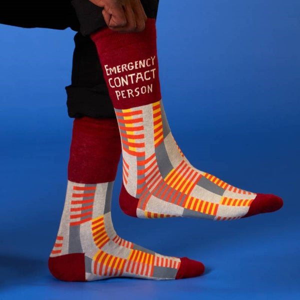 Mens Socks - Emergency Contact - Bolt of Cloth