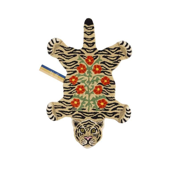 Floral White Tiger Rug - Small - Bolt of Cloth
