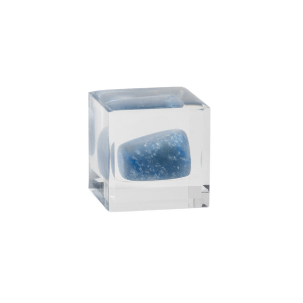 Cube Gem 3cm in blue quartz - Bolt of Cloth