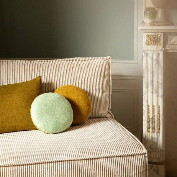 Smarties Round Cushion 29cm in mint - Bolt of Cloth