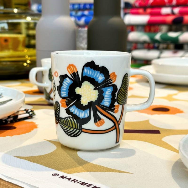 Tiara Mug 250ml in white, warm orange, green - Bolt of Cloth