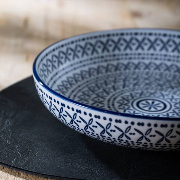 Pasta Bowl 21cm in blue Mediterranean - Bolt of Cloth