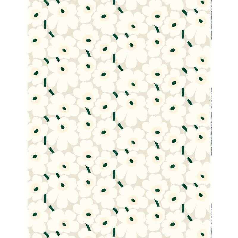 Pieni Unikko 2 Acrylic Coated Fabric in beige, off white, dark green ...